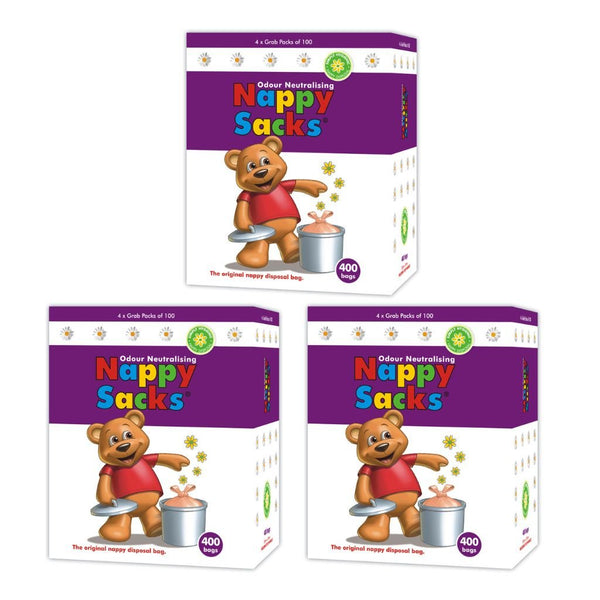 Nappy Sacks Degradable Nappy Bags - Bulk 3x400 - The Nappy Shop